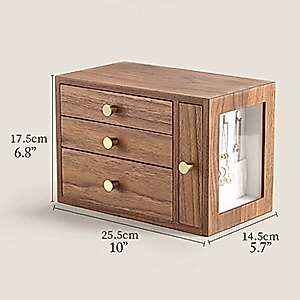 Yalych Box Wooden Jewelry Box for Women Girls 2 in 1 Huge Jewelry Case Jewelry Storage Box Jewelry Boxes Gift (Size : B) Jewelry Organizer ( Size : Grey )