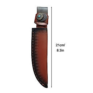 DONGKER Knife Holster, 5" Leather Straight Knife Sheath Vertical Knife Case for 5'' Blade Christmas Festival Gift Cosplay