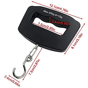 AFUNTA 50Kg 10g LCD Home Electronic Digital Portable Hanging Weight Hook Travel Luggage Scale