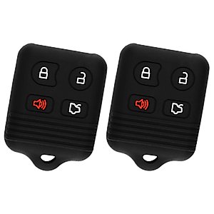 KeyGuardz Keyless Entry Remote Car Key Fob Outer Shell Cover Soft Rubber Protective Case for Ford Lincoln Mercury CWTWB1U345 (Pack of 2)