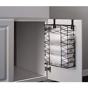 Gourmet Basics by Mikasa Garbage Bag Holder Garbage Bag Holder Basket with Removable Hooks, One size, Antique Black,5255362
