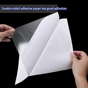 ISusser 20 Sheets A4 Size 8.3x11.5 Inch Clear Double Sided Adhesive Tape Sheets, Super Strong Sticky Tape, DIY Art/Craft/Home Decorative Tape with White Liner