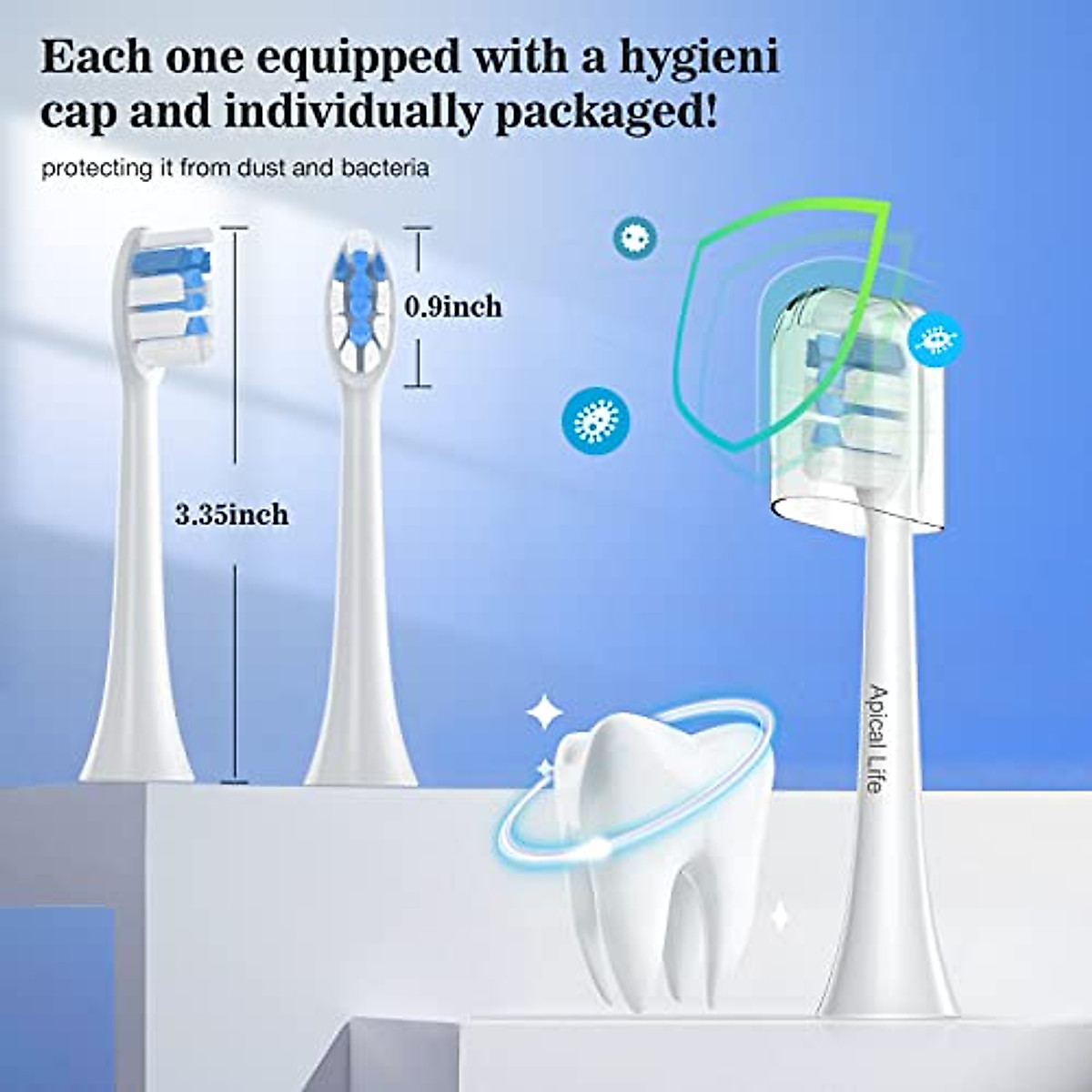 Replacement Toothbrush Heads Compatible with Philips Sonicare, Soft Electric Toothbrush Head Compatible with C1 C2 C3 G2 W2 G3 W3 A3, 4100 5100 6100 SoftCare HealthyWhite, 10 Pack