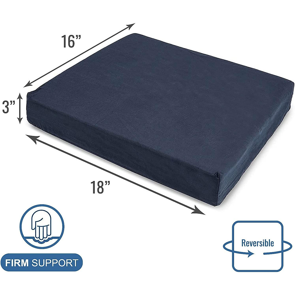 DMI Seat and Chair Cushion for Office Chairs, Wheelchairs, Scooters, Kitchen Chairs or Car Seats, FSA HSA Eligible, for Support and Height while Reducing Stress on Back, Tailbone or Sciatica