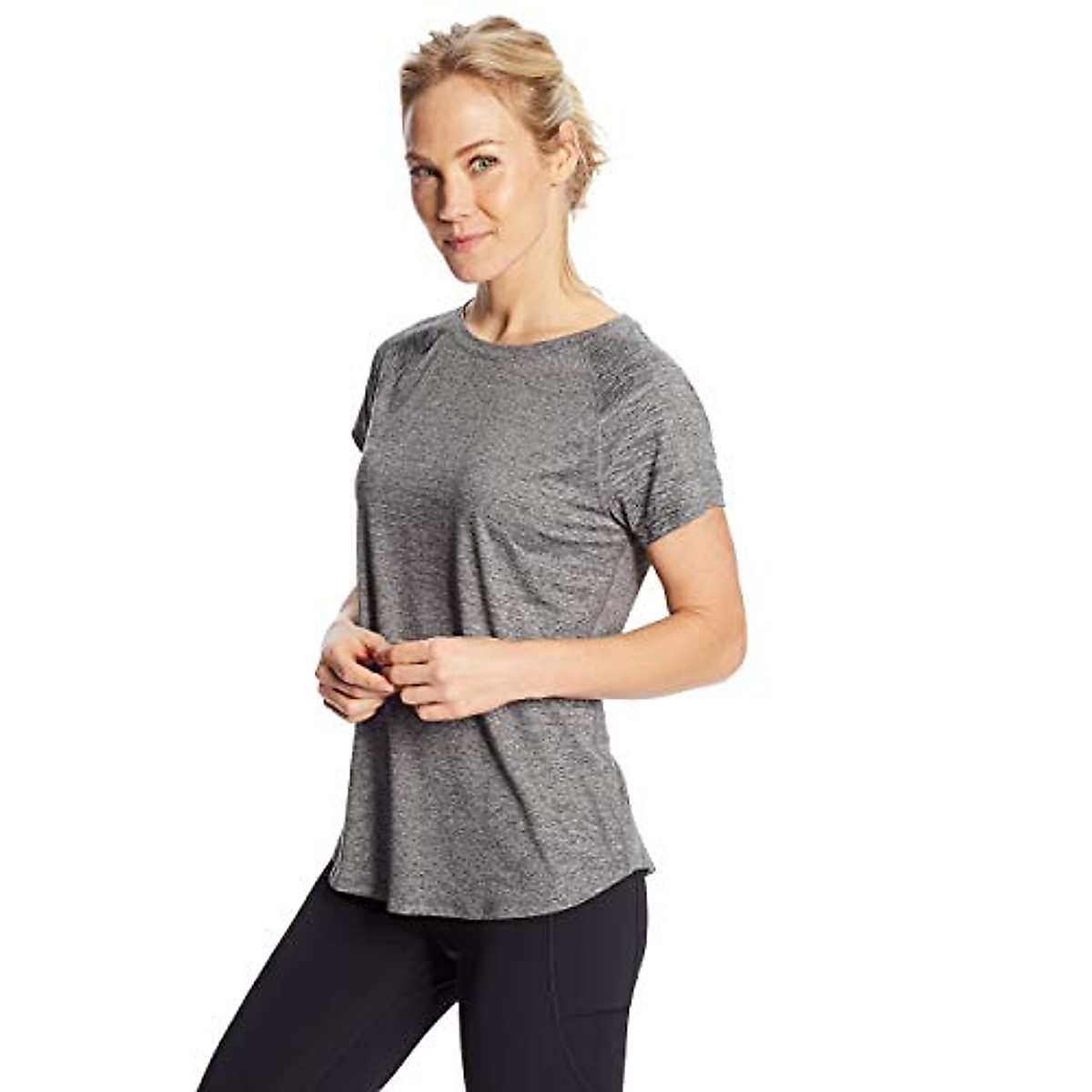 C9 Champion womens Soft Tech Tee T Shirt, Ebony Heather, Large US