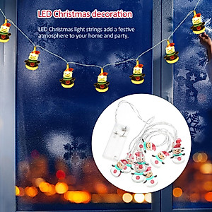 ibasenice Christmas Fairy Lights Christmas String Lights 10leds Snowman Fairy Lights Battery Operated Xmas Tree Garland Rope Light Lamp for Indoor Outdoor Wedding Party Garden Decoration