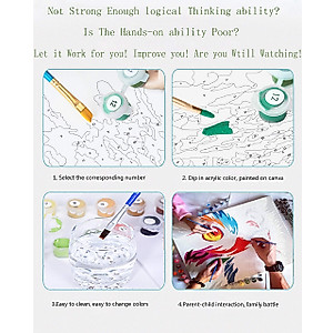 eniref Paint by Numbers for Adults, Drawing On Canvas Paintwork with Paintbrushes Acrylic Paints,Without Frame DIY Succulent Plants Oil Painting for Home Wall Decoration16x20 Inch