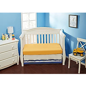 Everyday Kids 2 Pack Fitted Boys Crib Sheet, 100% Soft Breathable Microfiber Baby Sheet, Fits Standard Size Crib Mattress 28in x 52in, Nursery Sheet - Construction/Gold