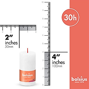 BOLSIUS 4 Pack White Rustic Pillar Candles - 2 X 4 Inches - Premium European Quality - includes Natural Plant-Based Wax - Unscented Dripless Smokeless 30 Hour Party Décor and Wedding Candles