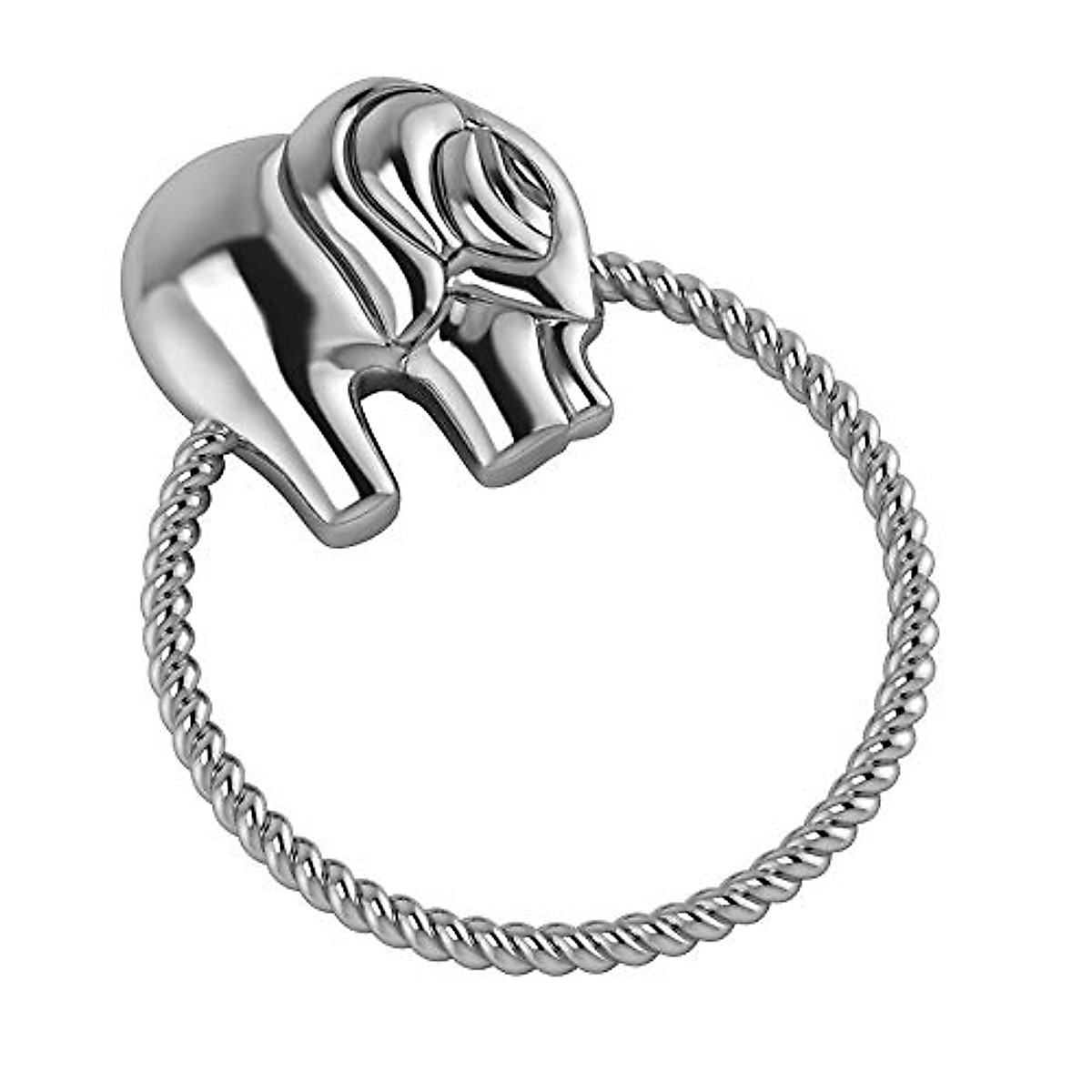 Krysaliis Sterling Rope Ring Elephant Rattle by Silver
