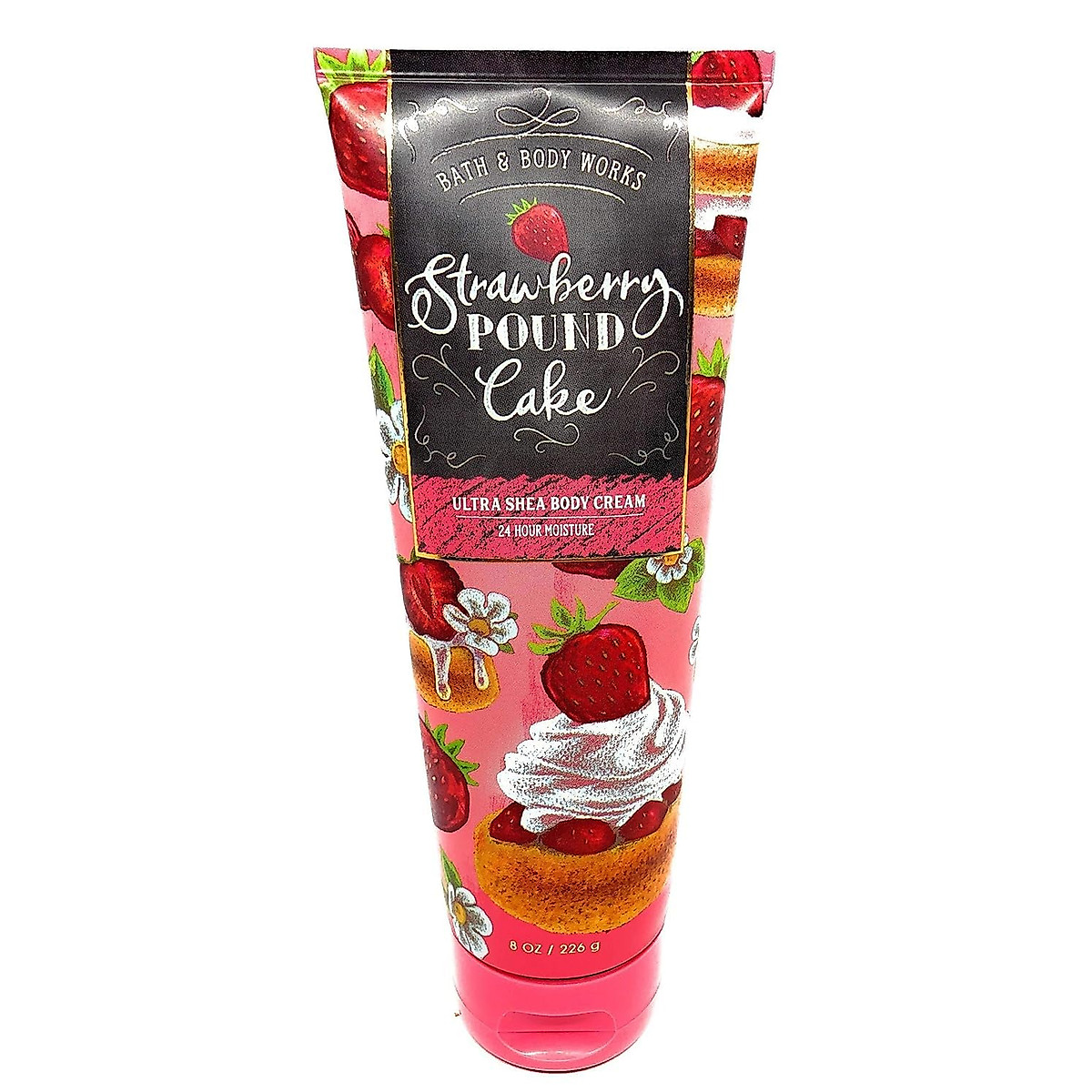 Bath and Body Works Body Care - 24 Hour Moisture Ultra Shea Body Cream - 8 oz - Strawberry Pound Cake