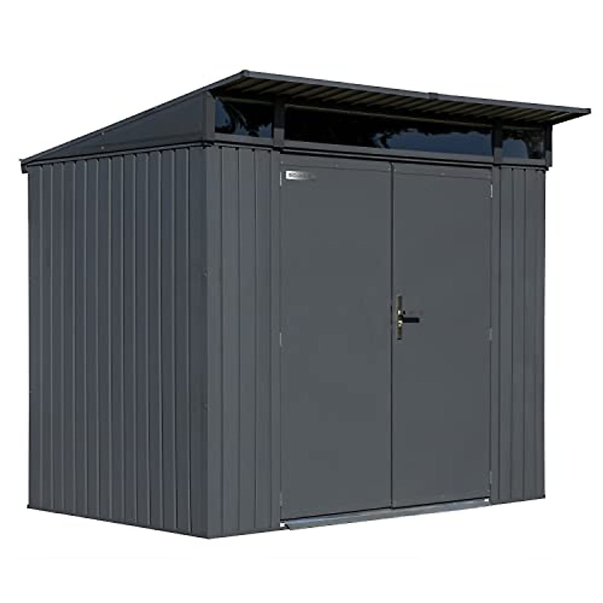Sojag 8' x 5' Denali Outdoor Lockable Steel Storage Building with Windows, Anthracite