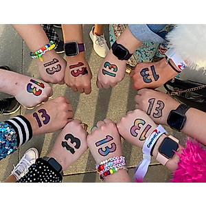 Lucky Number 13 Temporary Tattoos Stickers for Fans,20Pcs Number 13 Hand Tattoos Stickers Same Styles with Singer,Stickers 13 Hand Tattoo Concert Merch for Fans Gifts (Colorful)