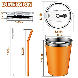 Rommeka Kids Tumblers with Lids and Straws, 5 Pack Upgrade 12oz Stainless Steel Unbreakable Toddler Cups Spill Proof with Colorful Sleeve, Reusable Drinking Cup for Adults and Children