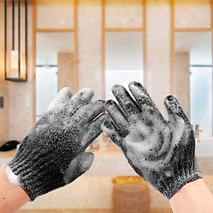 10Pairs Exfoliating Gloves - Premium Black Double Sided Scrub Wash Mitt for Bath or Shower - Luxury Spa Exfoliation Accessories for Beauty Spa Dead Skin Cell Remover, Suitable for Men and Women
