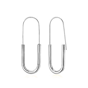 Pin Earrings Hoop: Minimalist Hypoallergenic Gold Plated Fashion Trendy Jewelry for Women