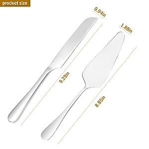 Wedding Cake Knife and Server Set Cake Cutter Cake Cutting Set for Wedding Cake Birthday Gift Set Cutter and Pie Spatula for Wedding, Birthday, Parties and Events