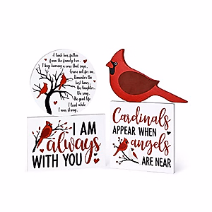 Cardinal Tiered Tray Decor Memorial Gifts Wooden Red Birds Cardinals Christmas Decorations Winter Farmhouse Sign Red Cardinals Appear When Angels Are Near Bird on Tree Cardinal Gift for Her Set of 4