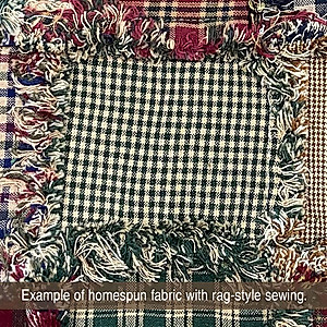 Timber Green 2 Cotton Homespun Plaid Fabric by JCS - Sold by The Yard