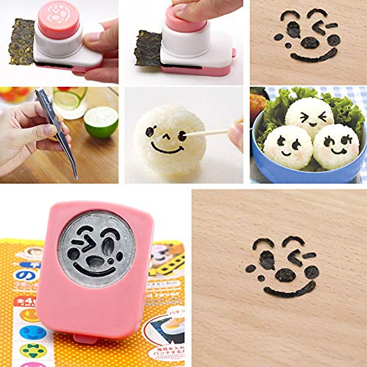 ZENGWEIMING DIY Sushi Tool Seaweed Nori Press embossing device Cutter rice ball bento mold box