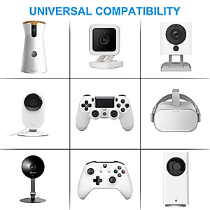 2 Pack 16.4FT Flat Power Extension Cable Compatible with Wyze Cam Pan, Kasa Cam, YI Dome Home Camera, Furbo Dog, Nest Cam, Blink, Cloud Camera, Durable Charging Cable for Security Cam