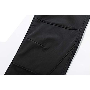 Camii Mia Women's Winter Warm Outdoor Slim Windproof Waterproof Ski Snow Fleece Hiking Pants (27W x 30L, Black)