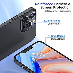 COFEDA Ultra Slim iPhone 13 Pro Case - Silky Matte Finish, Durable Protection, Lightweight Hard-Wearing Cover for Men - Black