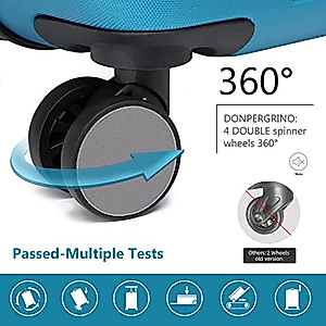 LARVENDER Luggage 5 Piece Sets, Expandable Luggage Sets Clearance, Suitcases with Spinner Wheels, Hard Shell Luggage Carry on Suitcase Set with TSA Lock Aqua Blue