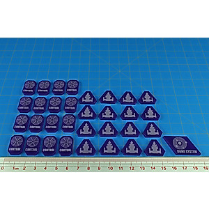 Command & Control Token Set | Compatible with Twilight Imperium 4th Edition | Set of 33 (Purple)