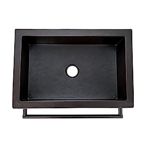 Copper Farmhouse Kitchen Sink Squared Towellbar Design