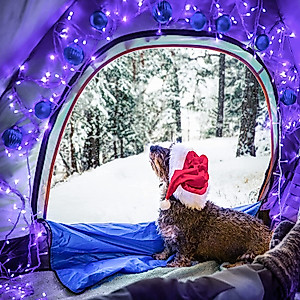 SDOUBLEM 13FT 96 LEDs Purple 8 Modes Memory Mode Icicle Light Window Curtain String Light Wedding Patio Home Garden Bedroom Outdoor Indoor Party Decorations