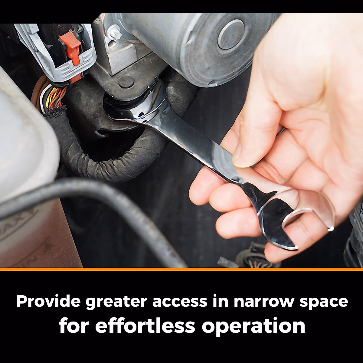 Der Erwachte Super-Thin Open End Wrench Set, SAE, 6-Piece, Including 3/8", 7/16", 1/2", 9/16", 5/8"，11/16", 3/4", 13/16", 7/8", 15/16", 1", 1-1/16", Slim Wrench Set with Rolling Pouch