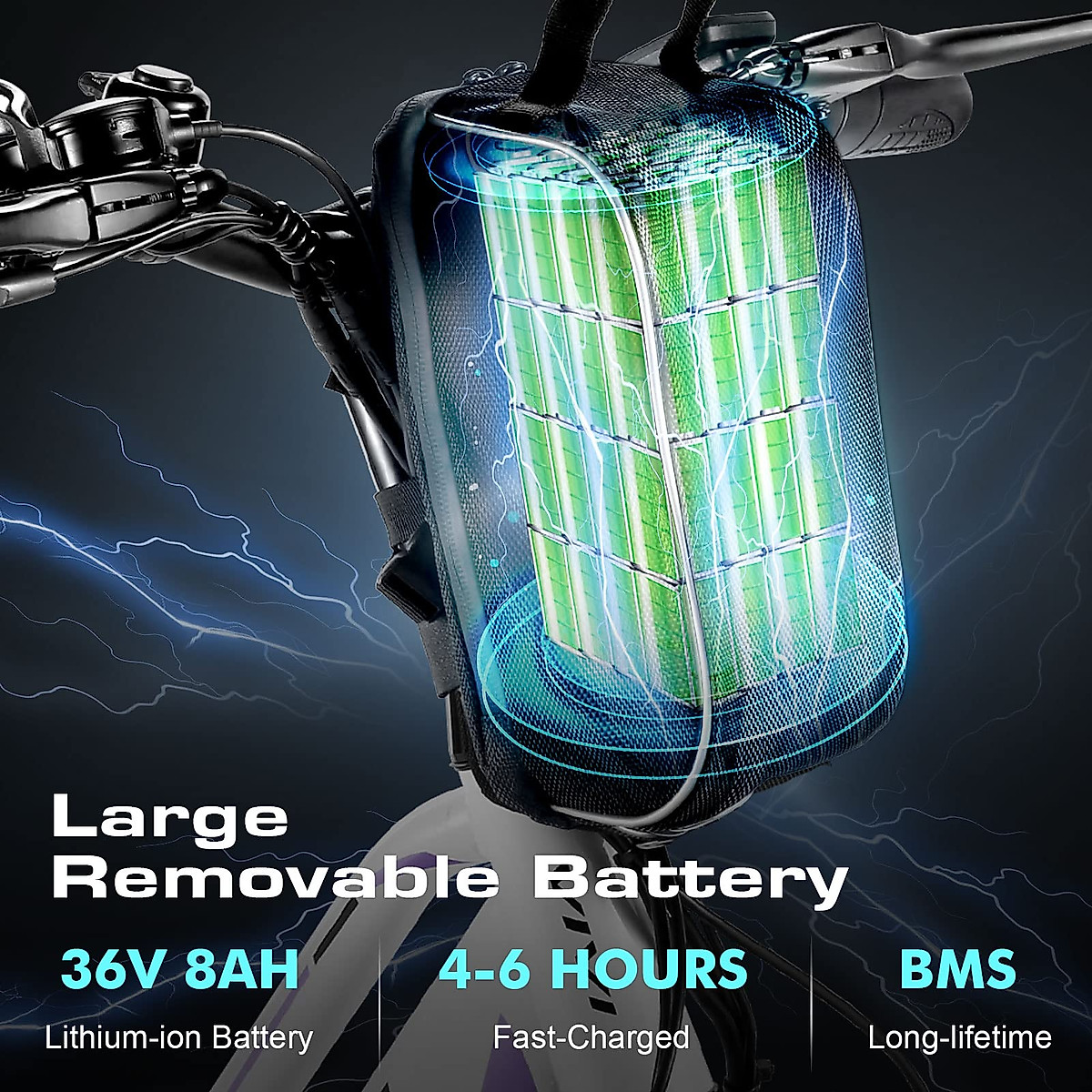 Vivi Electric Bike 500W, 26" Ebike for Adults Electric Bicycle Step Through with Removable 36V 288Wh Lithium Battery, 20MPH Commuter Ebike, Up to 50 Miles, Cruise Control, Professional 7 Speed