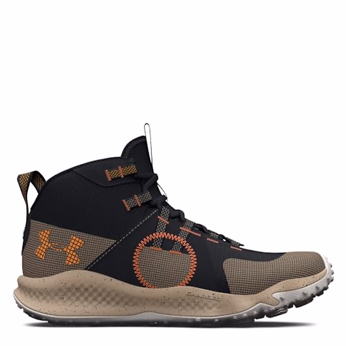 Under Armour Men's Charged Maven Trek, (001) Black/Sahara/Honey Orange, 10, US