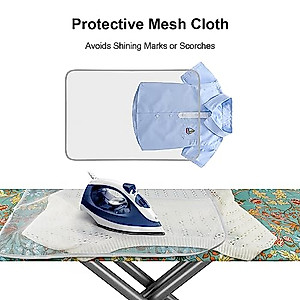 PHILORN Ironing Board Cover and Pad, Resist Scorching and Staining, 15x54 Inch Thick Padding Ironing Board Covers, Elasti Edges, 2 Fasteners and 1 Protective Scorch Mesh Cloth - Retro Pattern