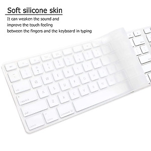 Silicone Keyboard Cover Skin for iMac Wired USB Keyboard with Numeric Keypad MB110LL/B (A1243) US Layout Protector Skin Accessories Transparent