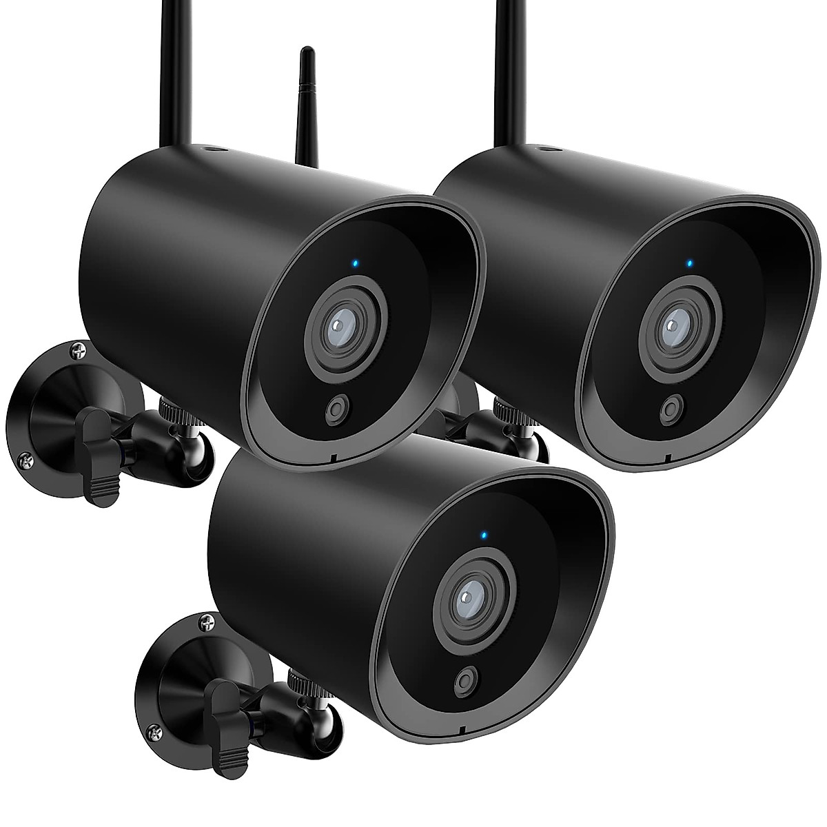 ELECCTV 2K WiFi Alexa Camera for Home Security, Outdoor/Indoor Security Camera, with Safety Cloud, Night Vision, AI Detection, Waterproof, Google Assistant Compatible 24/7 Live Video（Model 397 3pack）