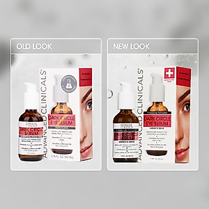 Advanced Clinicals Dark Circle Under Eye Serum Anti Aging Brightening Facial Treatment Targets Look Of Puffy Eyes, Crows Feet, & Sagging Skin W/Vitamin C, Hyaluronic Acid, & Ferulic Acid, 1.75 Fl Oz