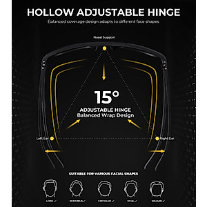 KALIYADI Polarized Sunglasses Men, Lightweight Mens Sunglasses Polarized UV Protection Driving Fishing Golf (Black/Ice Blue/Brown)