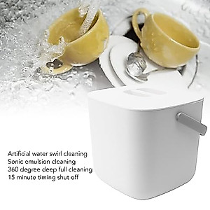 Countertop Dishwasher, 2000mah 8.5V 2A 18W Compact Mini Dishwasher for Kitchen (White)