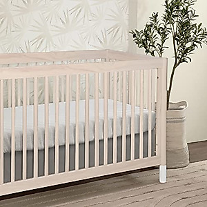 Babyletto Gelato 4-in-1 Convertible Crib with Toddler Bed Conversion in Washed Natural and White, Greenguard Gold Certified