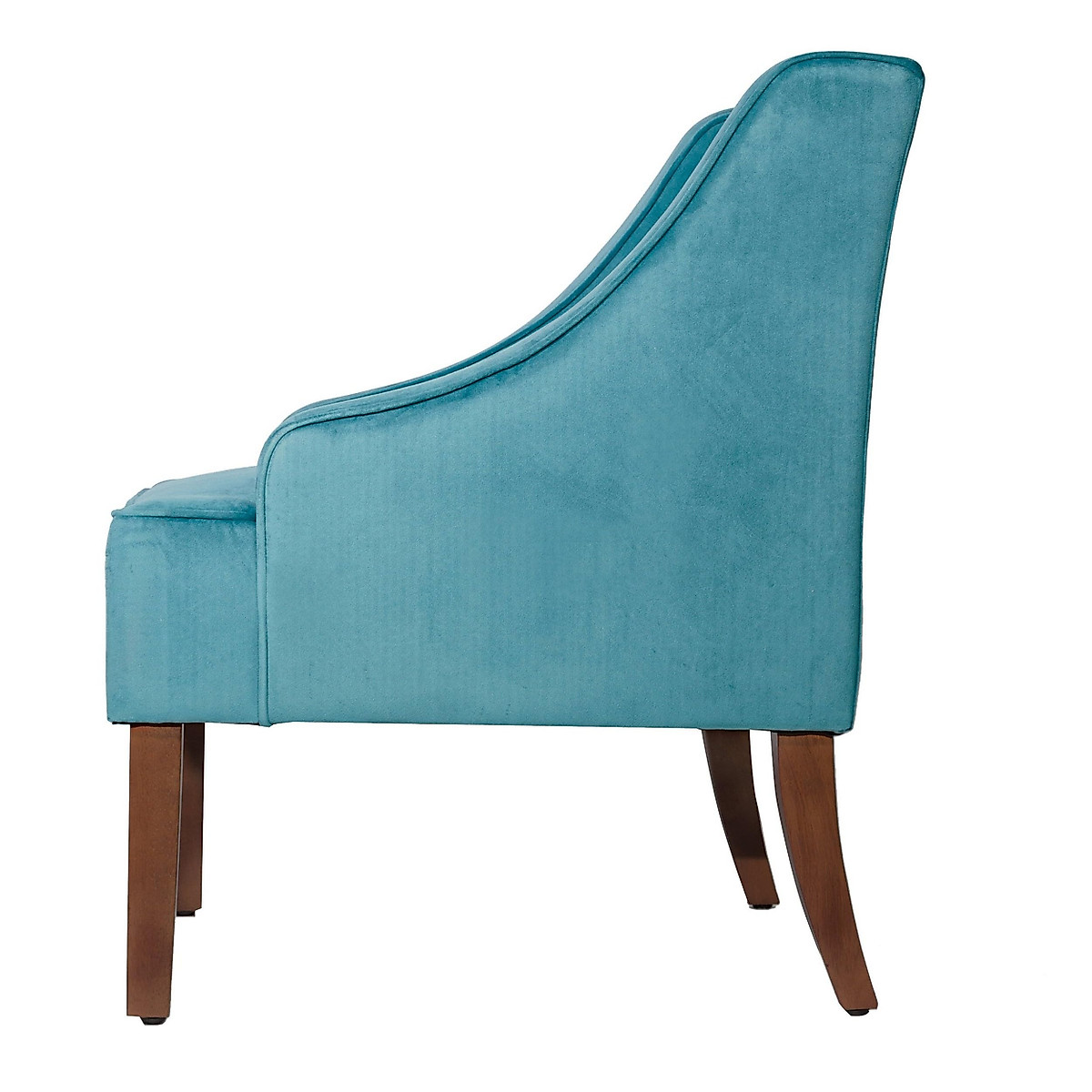 Benjara Wooden Accent Chair with Wingback, Blue and Brown