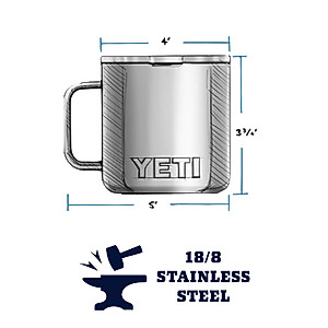 YETI Rambler 14 oz Mug, Vacuum Insulated, Stainless Steel with MagSlider Lid, Stainless