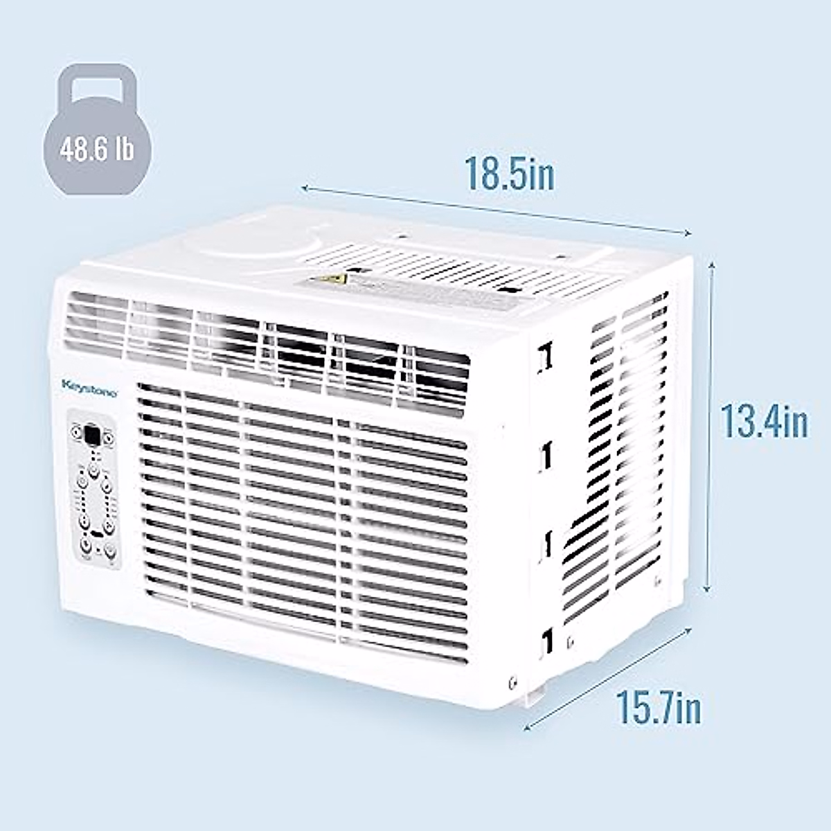 Keystone 8,000 BTU Window Mounted Air Conditioner & Dehumidifier with Smart Remote Control - Quiet Window AC Unit for Apartment, Living Room, Bathroom & Small-Medium Rooms up to 350 Sq.Ft.