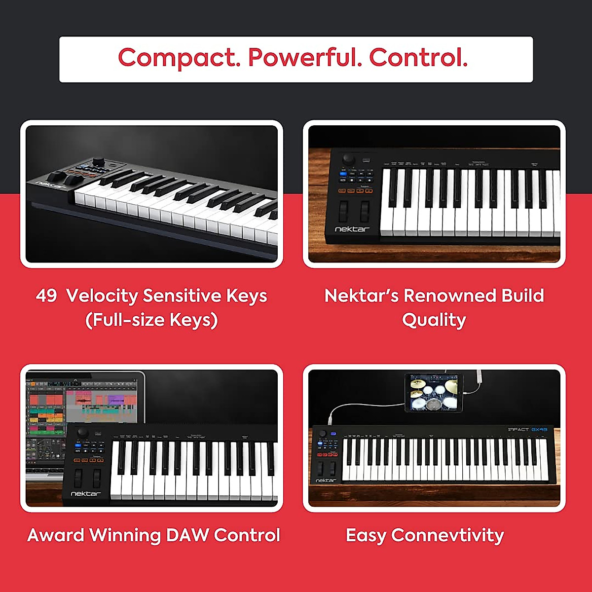 Nektar Impact GX49 49-Key USB MIDI Keyboard Controller