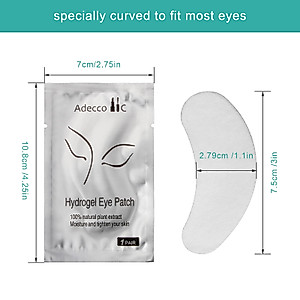 AHIER Eyepads Eyelash Extensions Lint Free, 100 Pairs Set Eye Pads for Lash Extensions, Hydrogel Eye Patch DIY False Eyelash Lash Extension Makeup Eye Gel Pad