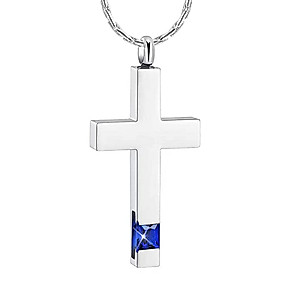 BLNETU Urn Ashes Necklace with Crystal Pendant Keepsake Pet Dog Ashes Holder Stainless Steel Gift Cremation Memorial