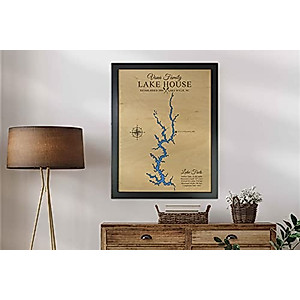 Personalized House Decor Wood Lake Map of Any Lake - Customized Handmade Gifts for Lake House Wall Decor
