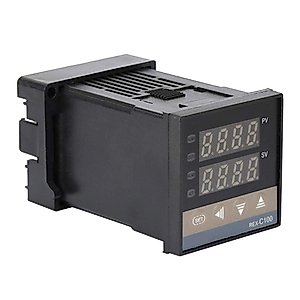 REX-C100 Temperature Controller, REX-C100FK02-M*an PID Digital Temperature Controller Relay Output Thermostat AC 250V Temperature Control Switch