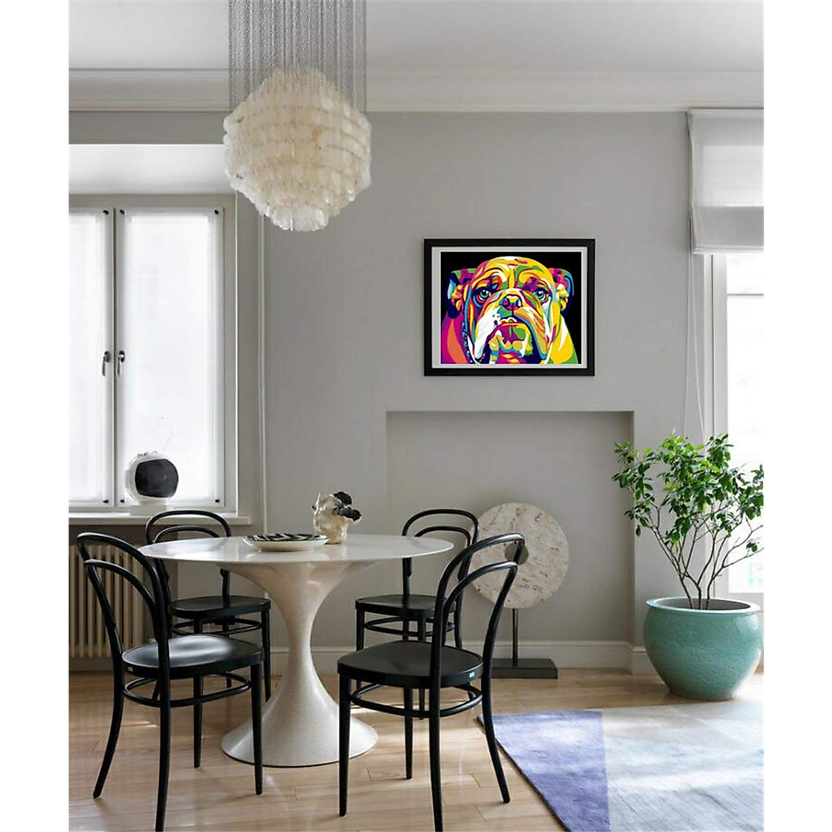 Komking DIY Paint by Numbers for Adults & Kids, Canvas Painting Kit Paint by Number Kits on Canvas, Colorful Dog 16x20inch